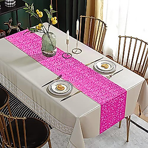 6 Pack Sequin Table Runner Hot Pink, 12 x 108 inch Glitter Baby Blue Table Runner for Rectangle Table for Birthday, Wedding, Banquet, Holiday Party Decorations & Baby Shower