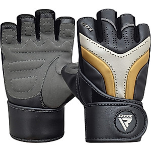 RDX Weight Lifting Gloves for Gym Workout, Long Wrist Support Strap with Padded Palm Protection, Great Grip for Powerlifting, Men Women Strength Training, Fitness Bodybuilding, Weightlifting Exercise