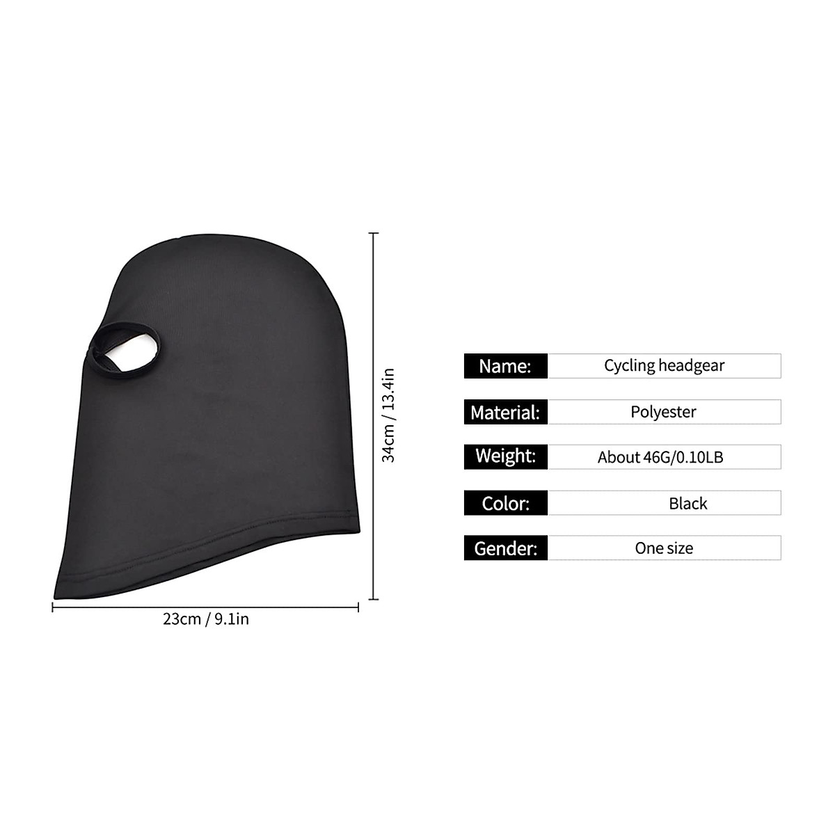 WYSUMMER 3 Hole Full Face Mask, Women Men Thin Balaclava Face Mask for Motorcycle Bike Hunting Cycling Cap Ski (Black)