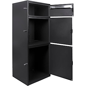 Barska Large Package Delivery Parcel Mail Steel Drop Box for Porch with Advanced Push Lock & Patented Shelf for Large Parcel