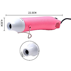 Heat Gun,mofa Hot Air Gun Tools Shrink Gun with Stand For DIY Embossing And Drying Paint Multi-Purpose Electric Heating Nozzle 300W 110V(Pink,White)