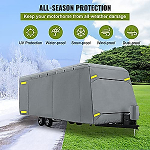 VEVOR RV Cover 22'-24' RV & Trailer Cover Extra-Thick 4 Layers Travel Trailer RV Cover Durable Camper Cover, Waterproof Breathable Anti-UV Ripstop for RV Motorhome with Adhesive Patch & Storage Bag