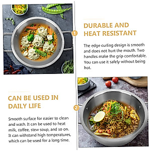 Ciieeo 1 Set Stainless Steel Instant Noodle Pot Pans with Lids Seafood Pot Korean Pots for Cooking Korean Ramen Noodle Pot Soup Pan Korean Noodle Pot Induction Pans Pots and Pans Binaural