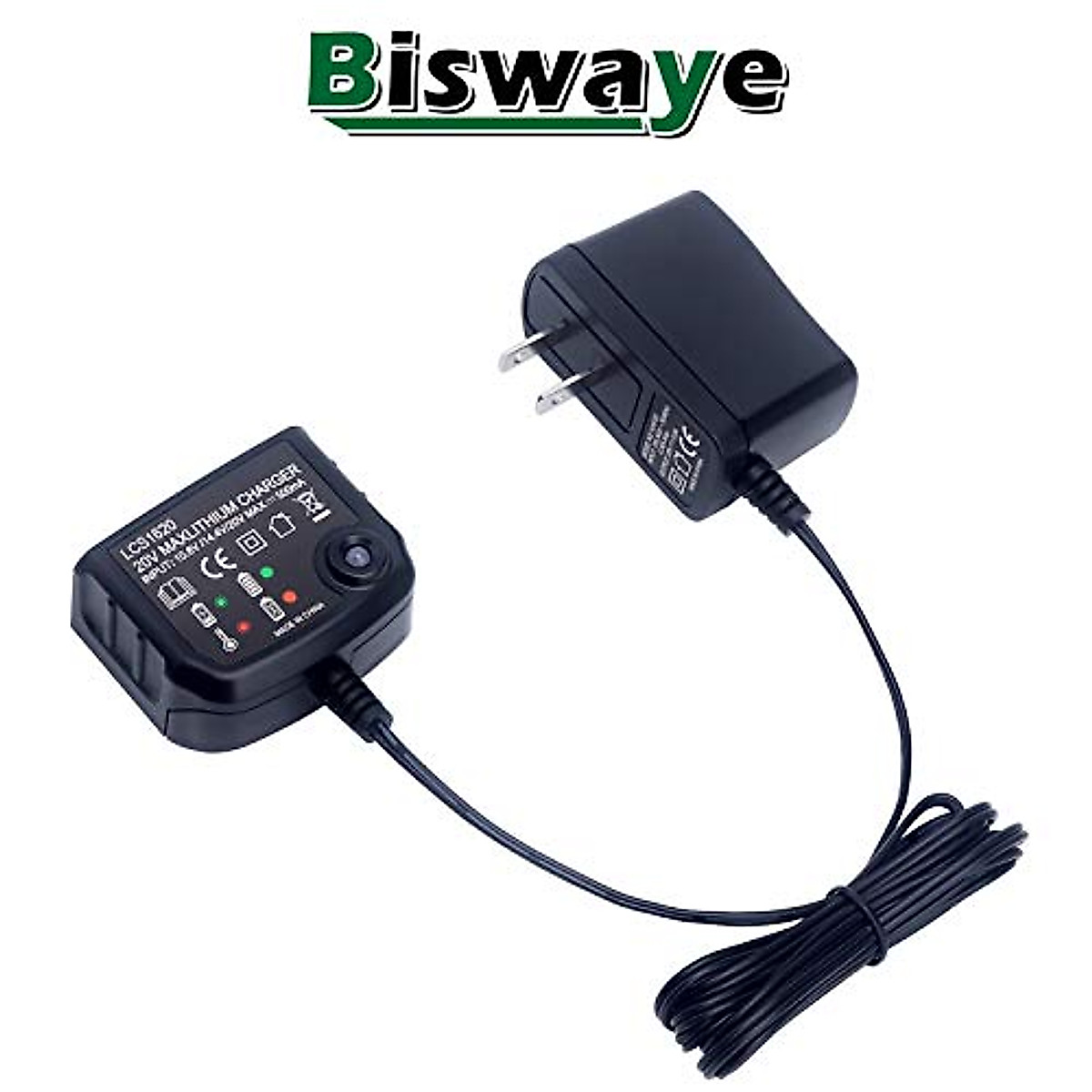 Biswaye LCS1620 Charger Replacement for Black & Decker 20V Lithium Battery Charger Compatible with Black & Decker 20V MAX Battery LBXR20 LBXR2020 LBXR2520 LB2X4020
