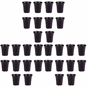 HANABASS 30 pcs Flowerpots Black Bonsai Drainage Indoor Round Outdoor for Plants Holes Balcony Pots Plastic Hole Plant Flower Planting Planter Vegetables Planters Nursery Garden Container