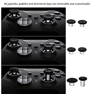 Game Repair Tools Kit for Xbox One Elite Series 2 Controller, Removable Design (6 Exchange Thumbsticks, 4 Paddles, 2 D Pads, 1 Tool), Controller Accessory Replacement Kit