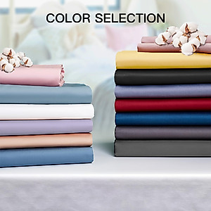 Deep Dream 100% Cotton Pillow Cases Standard Size Set of 2, Luxuriously Soft Hotel Quality 600 Thread Count, Cotton Pillowcases Standard with Envelop Closure, 20x26 Inches(Pure White)