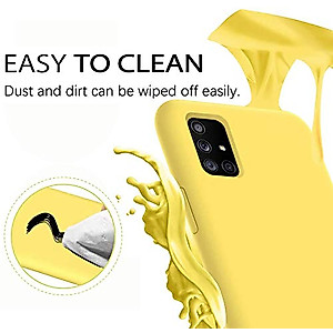 Leton Case for Samsung Galaxy A22 5g Phone Case,Soft Slim Silicone Case Anti-Scratch Shockproof with Microfiber Lining Protective Shell Cover for Samsung Galaxy A22 5g Yellow
