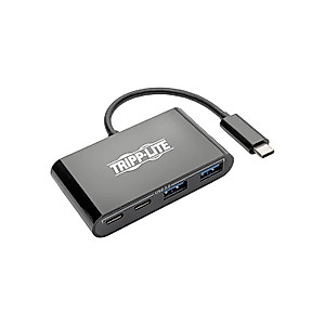 Tripp Lite USB C Hub Adapter Converter Portable w 2x USB Type C & 2x USB-A Thunderbolt 3 USB-C Black (U460-004-2A2CB)