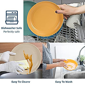 Wheat Straw Dinnerware Sets - SGAOFIEE 36 Piece Unbreakable Dinnerware Sets, Reusable Wheat Straw Plates and Bowls Sets, Travel Camping Cutlery Set, Dishwasher Microwave Safe Dinnerware