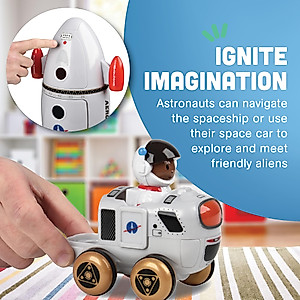 CP Toys Space Mission Rocket Ship Toy, Includes Astronaut Figurines, Aliens and Vehicle, Space Gifts, STEM Toddler Toys for Kids 3 Years and Older, 16.7"