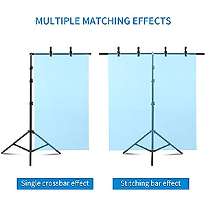 ShowMaven T-Shape Backdrop Stand 59in/150cm Wide 8.5ft Tall, Background Support Stand System with Carry Bag and 4 Clamps for Background, Photo and Video Studio