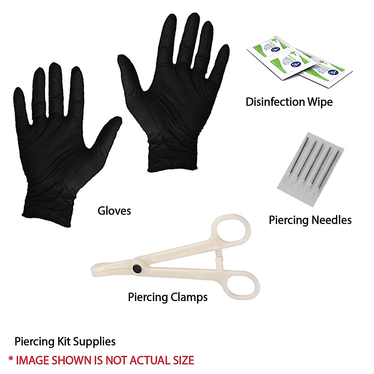 BodyJ4You 15PC Nose Piercing Kit Aftercare Bump Removal Solution | Nostril Screw Curved Bone Stud Push in Pin CZ Crystal | 18G Stainless Steel Needles Tools Gloves Clamps