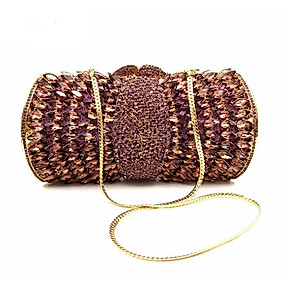 ZLXDP Colorful Rhinestones Crystal Evening Clutches Bag Wedding Dress Bridal Diamond Chains Shoulder Handbags Purses