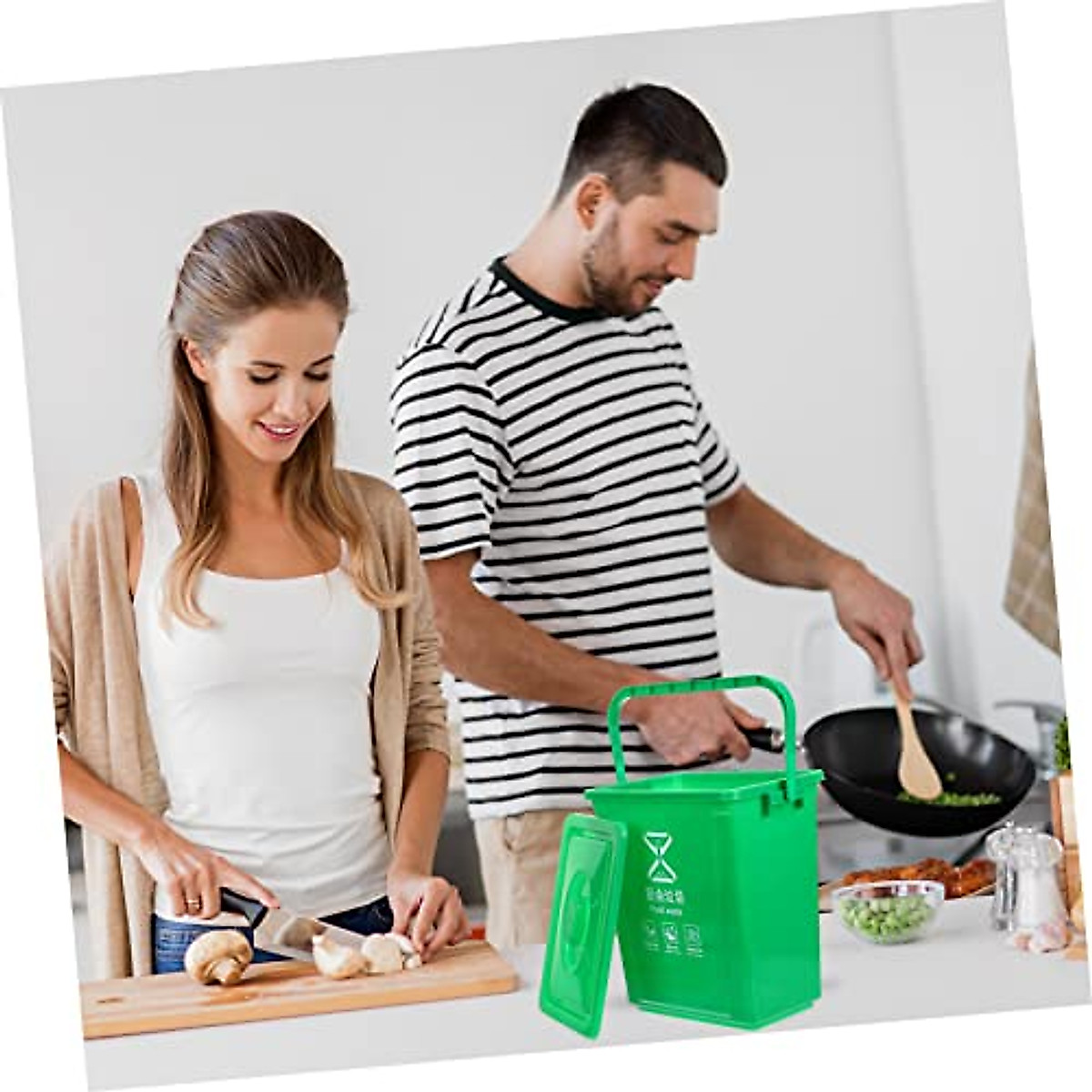 Cabilock Garbage Sorting Bin Outdoor Composting Bins Square Containers with Lids Indoor Composter Waste Paper Basket Food Waste Bin for Kitchen Indoor Compost Bin Compost Bucket Kitchen Bin