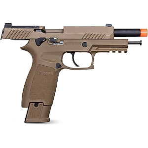 Sig Sauer Proforce 6mm BB Caliber Metal Slide Construction with Full Blow-Back Action 21rd M17 Airsoft Pistol, Coyote Tan, Green Gas Power Source