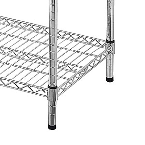 4-Tier Steel Wire Deck Industrial Storage Rack,Heavy Duty Adjustable Wire Shelving for Custom Workshop/Garage Storage Solutions, Total Capacity: 272kg