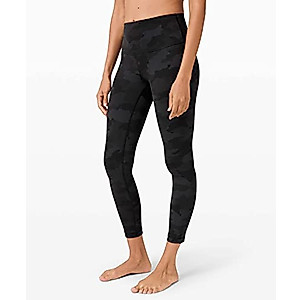 Lululemon Women’s Wunder Under Stretchy Fitness Pants - High Rise Leggings, Sweat-Wicking Fabric, Firming Support, 25 Inch Inseam, Incognito Camo Multi Grey, Size 12