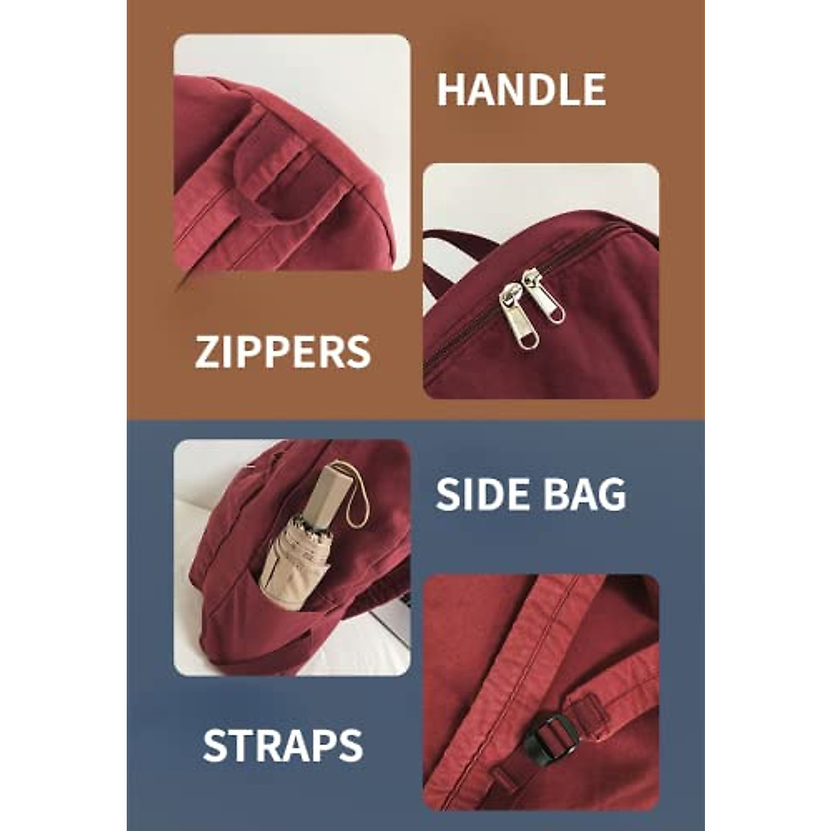 vintage backpack purse for women canvas backpack laptop travel backpack laptop backpack hiking backpack school backpack (brown)