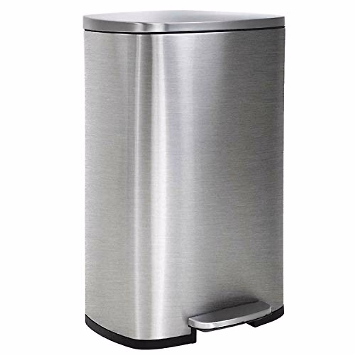 Stainless Steel Step Trash Can 13 Gallon Metal Trash Can with Lid Large Garbage Cans Garbage Bin, Wastebasket with Pedal for Kitchen, Bathroom, Restroom Office Trash Bin, Silver/Nickel