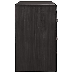 Signature Design by Ashley Kaydell Glam 2 Drawer Nightstand with Faux Alligator Panels & Chrome-Tone Accents, Black