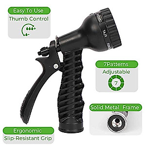 Stainless Steel Metal Garden Hose - 75FT with 2 Nozzles, Lightweight, Heavy Duty, High Pressure, Flexible, Tangle Free & Kink Free Cool to Touch, Outdoor Yard Hose