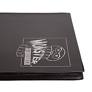 Monster Protectors 9-Pocket Matte Black Trading Card Album with Anti-Theft Padded Pages - Holds 360 Cards