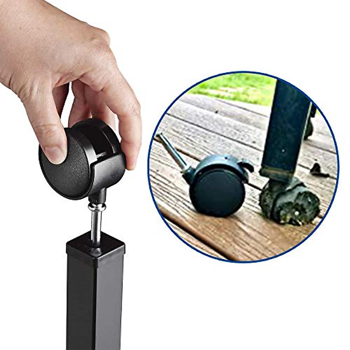 MCAMPAS 2 Pack Lock Swivel Caster Replacement Parts for Weber Gas Grill Stem Casters-2.5 inch Caster Wheel