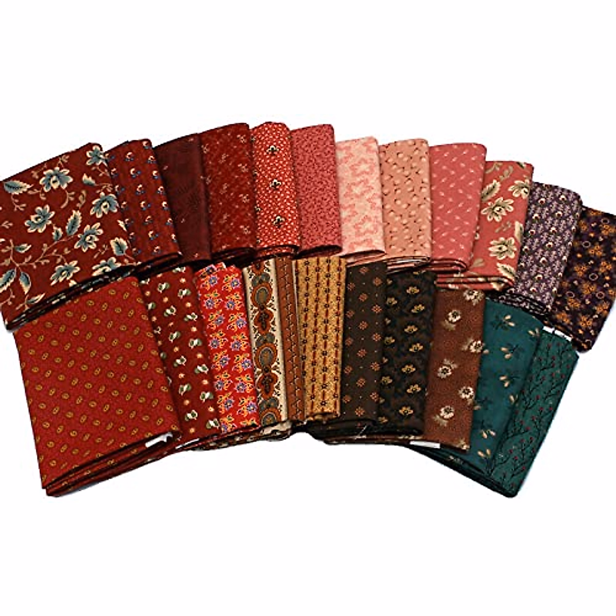 10 Fat Quarters - American Civil War Fat Quarter Bundle 1800's Historical Reproduction Quality Quilters Cotton Fabrics FQs M22801c