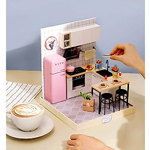 Flever Dollhouse Miniature DIY House Kit Creative Room with Furniture for Romantic Artwork Gift (Taste of Life)