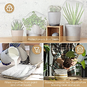 Windyun 60 Pcs Paint Strainer Bags 5 Gallon Fine Mesh Filter Bag Disposable Paint Strainer Bag 5 Gallon Bucket Strainer with Elastic Top Opening Hydroponic Filter Bag for Paint Gardening (White)