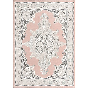 Unique Loom Parker Collection Area Rug - Merakli (10' x 14' Rectangle, Rose/Gray)