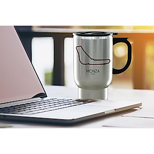TJ Originals Monza Coffee Mug, Monza Italy F1 Coffee Mugs, Italy F1 Course Map, Best F1 Course Map Sporting, 14oz Travel Steel Mug F1 Map, F1 Gifts for Him & Her, Monza Mug Souvenirs