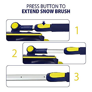 MICHELIN 2 Pack Colossal Extendable 34-49” Snow Brush for Trucks, Swivel Head, Squeegee, Ice Scraper, Ergonomic, Scratch Free Auto Window Snowbrush, Windshield Broom for Car, SUV