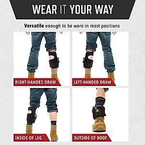 ComfortTac Ankle Holster with Calf Strap and Spare Magazine Pouch for Concealed Carry - One Size Fits Most - Compatible w/Glock 19, 26, 36, 42, 43, S&W Shield, Bodyguard 380, Ruger LCP, LC9, and More