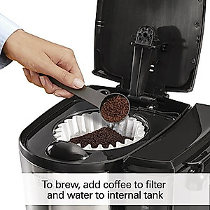 Hamilton Beach 12-Cup Coffee Maker, Programmable BrewStation Dispensing Coffee Machine, Black - Removable Reservoir (47900)