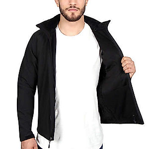 Kirkland Signature Men's Sherpa Lined Softshell Detachable Hood, Black, Medium