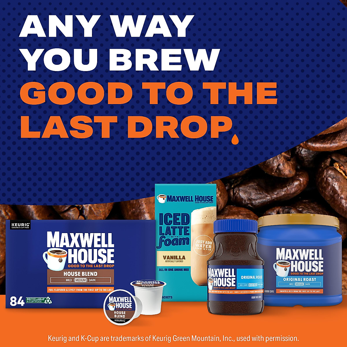 Maxwell House House Blend Medium Roast K-Cup Coffee Pods (84 Pods)