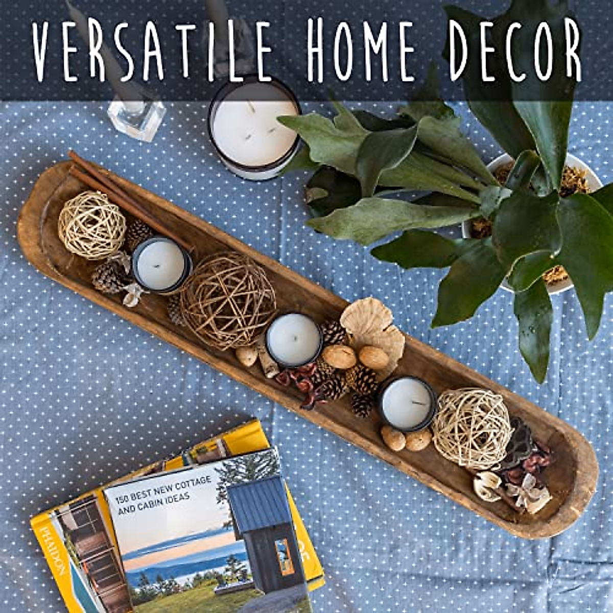 Decorative Wooden Dough Bowls Decor 30 Inch, Rustic Wood Long Dough Bowls, Large Carved Dough Bowl, Long Wooden Bowl, Bread Shaped Bowl, Wooden Large Dough Bowl Centerpieces, Long Bowls Decor