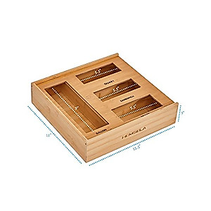 HEMSELA Ziplock Bag Organizer, kitchen drawer organizer with foil and plastic wrap, aluminum foil organizer, ziplock bag dispenser With Cutter, Compatible for Gallon, Quart, Sandwich & Snack (Wooden)