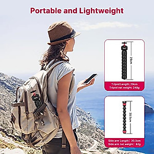ULANZI MT-52 Flexible Tripod, Phone Tripod Stand with 1/4" Screw & Two Detachable Magic Arm, Octopus Tripod Compatible with iPhone 13 12 Pro Max Canon Nikon Sony Camera for GoPro