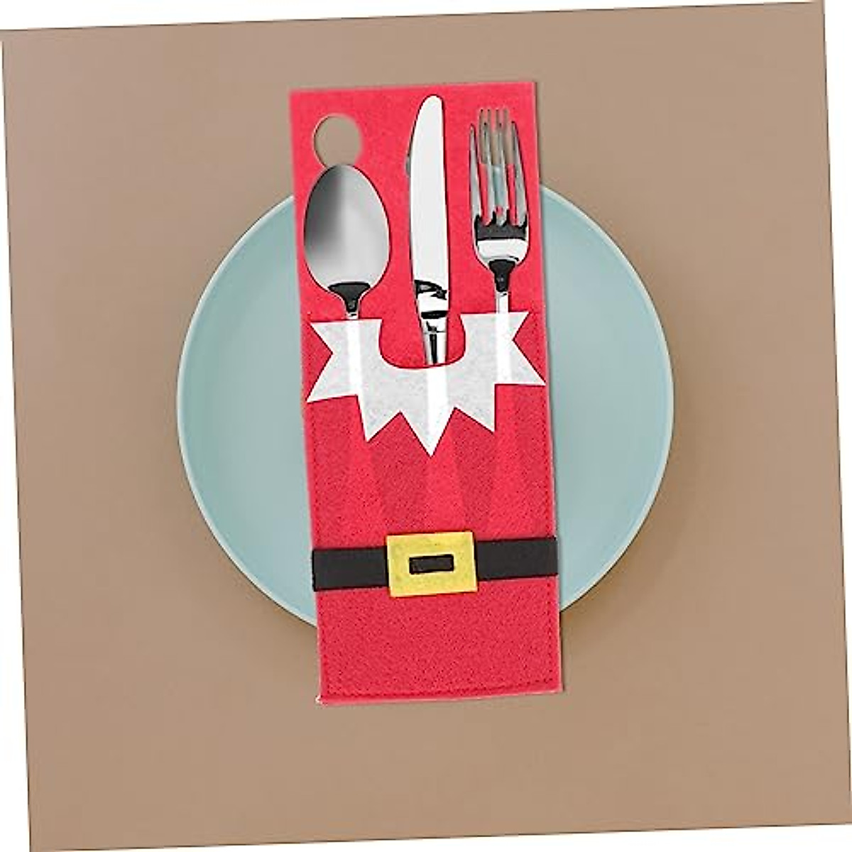 Abaodam 40 Pcs Christmas Cutlery Bag Cutlery Bags Christmas Silverware Pockets Christmas Tableware Bags Party Cutlery Holder Fork Cutter Bags Non-woven Fabric and Fork Fine