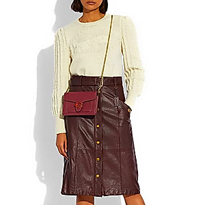 COACH Womens Tabby Chain Clutch Crossbody Bag (B4/Wine)