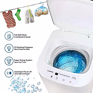 kapas kps35-735h2 upgraded compact washing machine, fully automatic 2-in-1 washer and spin dryer machine build-in pump and long hose, 8 lbs. capacity 8 lbs. top load tub washer