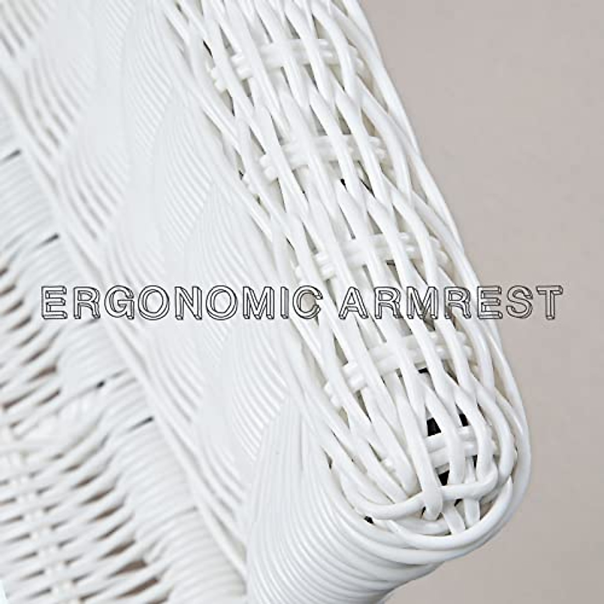 MeetLeisure Bistro Set 3 Pieces Outdoor Patio Furniture Set, Wicker Chairs Set of 2 with Outdoor Side Table, Outdoor Chairs for Patio Lawn Porch, White