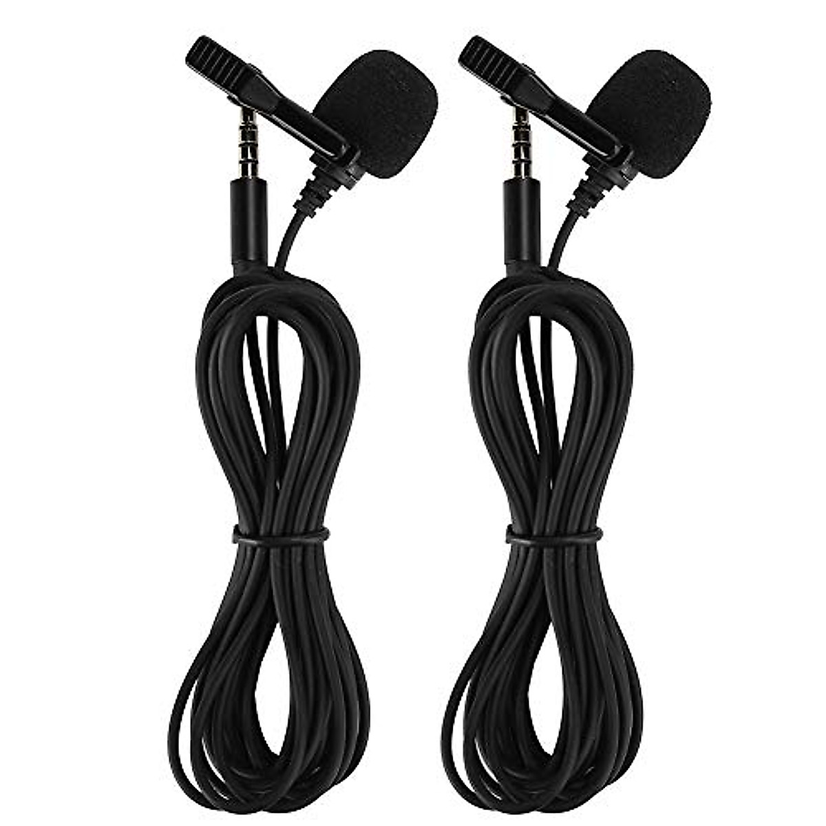 Esenlong 2PCS Mini 3. 5mm Collar Clip Microphone Prevent Noise for Mobile Phone/ PC Recording