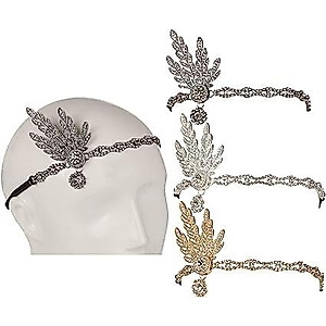Ro Rox 1920's Great Gatsby Party Boho Bridal Wedding Flapper Headband Headpiece - Gold