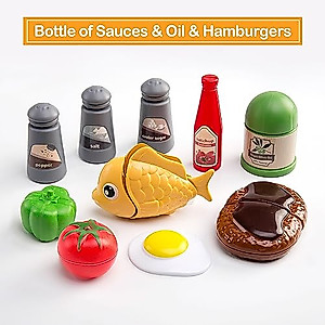 Zero Zoo 33Pcs Kids Kitchen Toy Accessories, Toddler Pretend Cooking Playset with Play Pots, Pans, Utensils, Cookware, Learning Gift for Girls Boys (Pink)