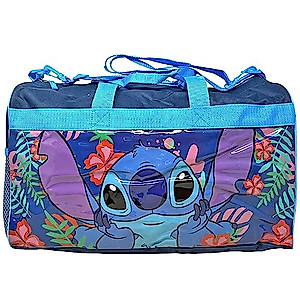 Lilo and Stitch Duffle Bag Set for Kids - 4 Pc Bundle with Stitch Luggage Carry On Suitcase Bag, Lilo and Stitch Stickers, Tattoos, and More | Stitch Travel Activity Set