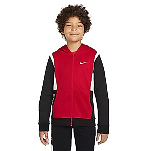 Nike Boy's Elite Full Zip Hoodie (Little Kids/Big Kids) University Red/Black/White/White MD (10-12 Big Kid)